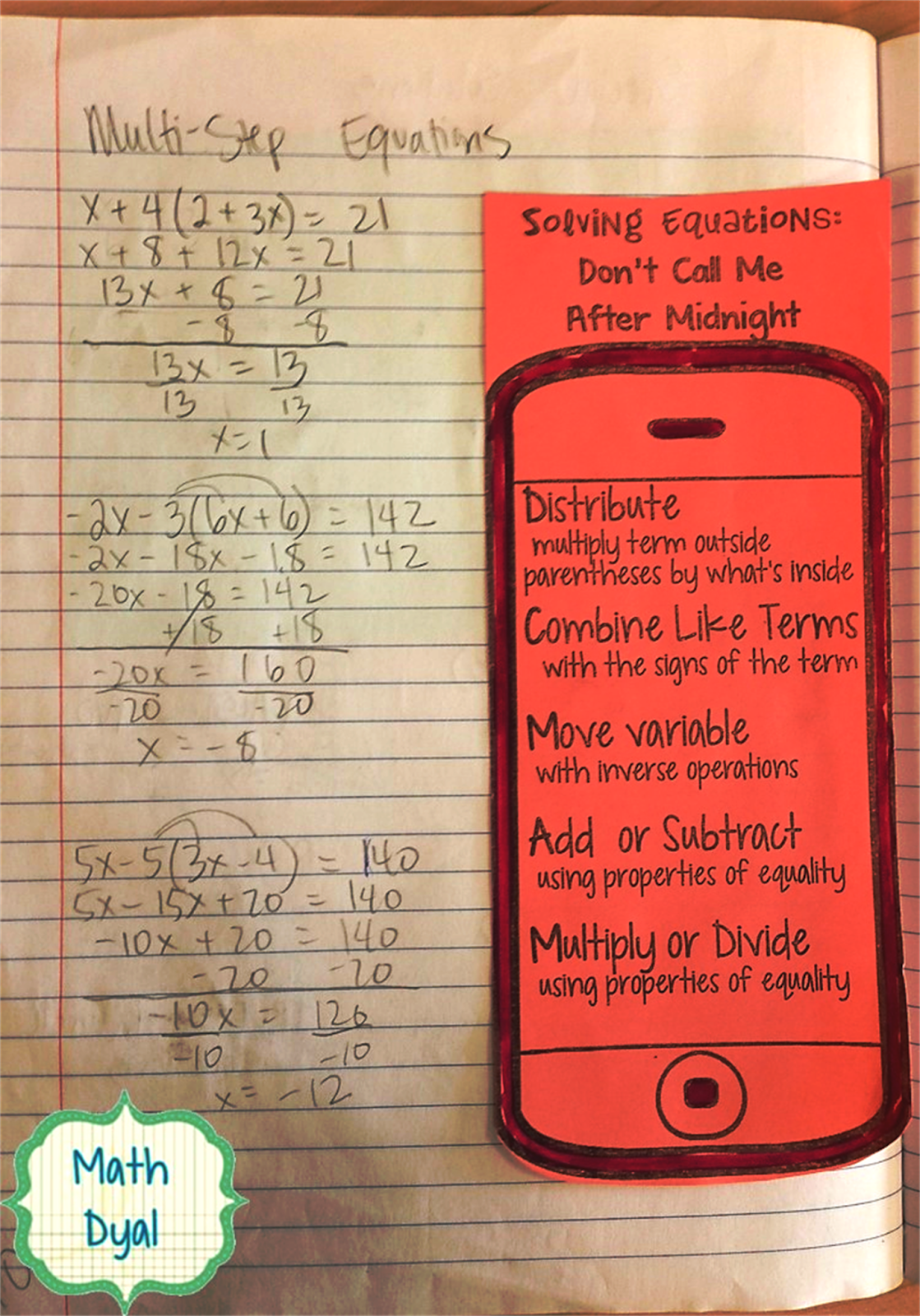 Math Dyal: Solving Equations Activities Round Up