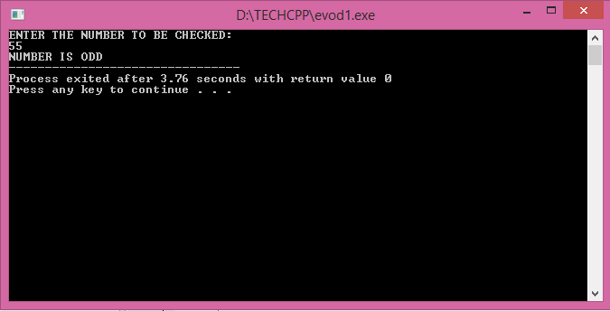 C Program To Check Whether The Number Is Even Or Odd Using Bitwise And And Operator Devcpp