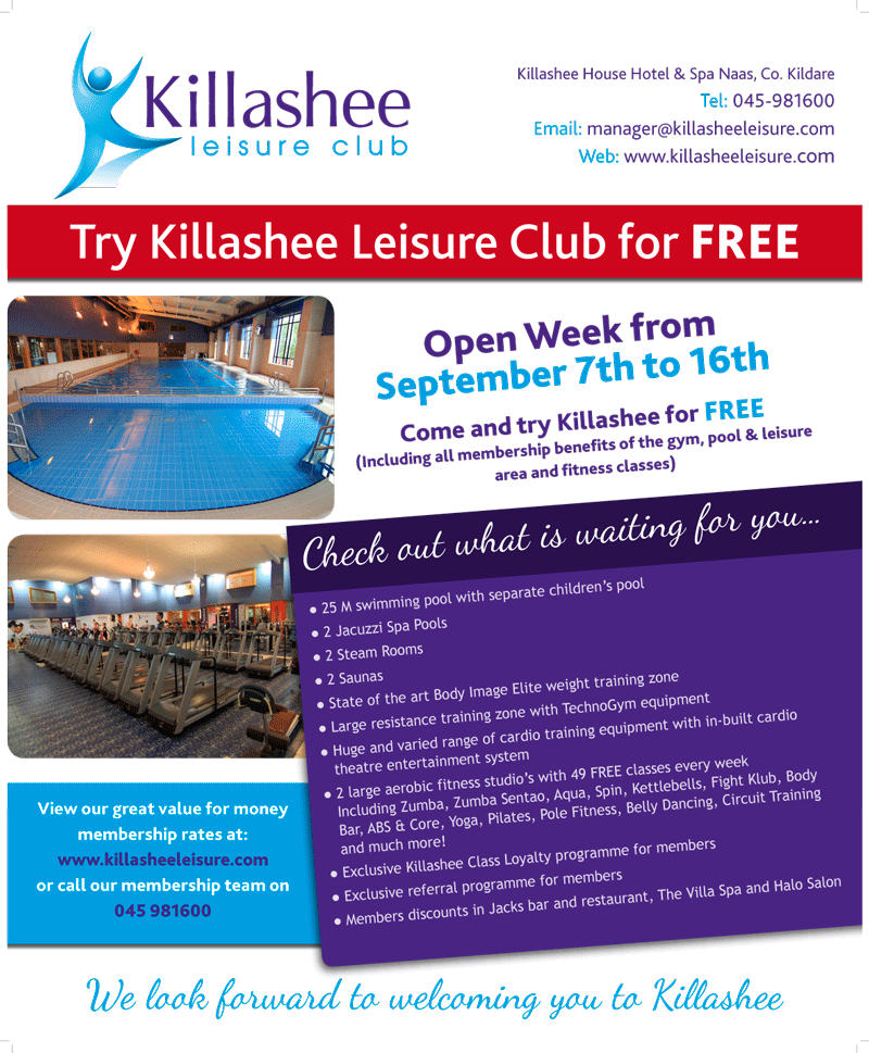 Killashee House Hotel Blog: Killashee Leisure Club Open Week