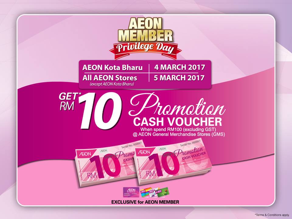 AEON 特别促销，送 RM 10 Cash Voucher
