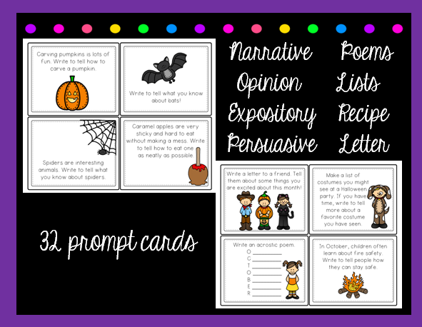 Creative Lesson Cafe: October Writing Center with a Little Bling!