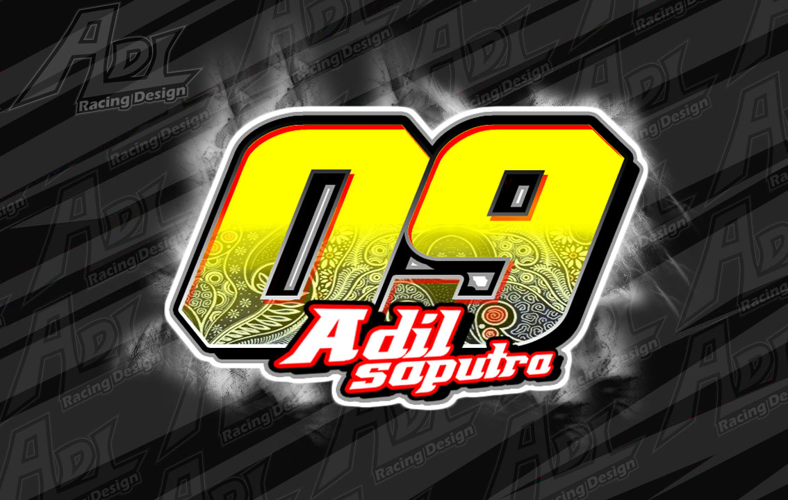 DESAIN NOMOR START DAN NAMA ADI RACING DESAIN