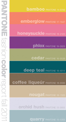 PUERTA AL SUR: Colores para el Otoño 2011 según Pantone