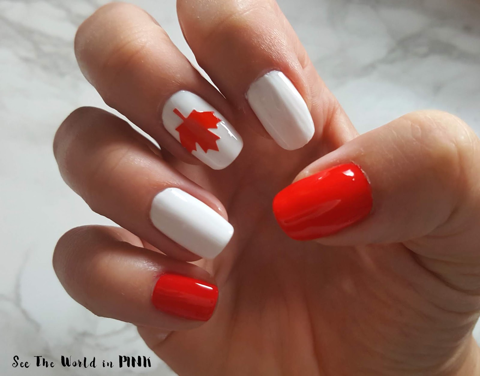 Manicure Monday - Canada Flag Nails! | See the World in PINK