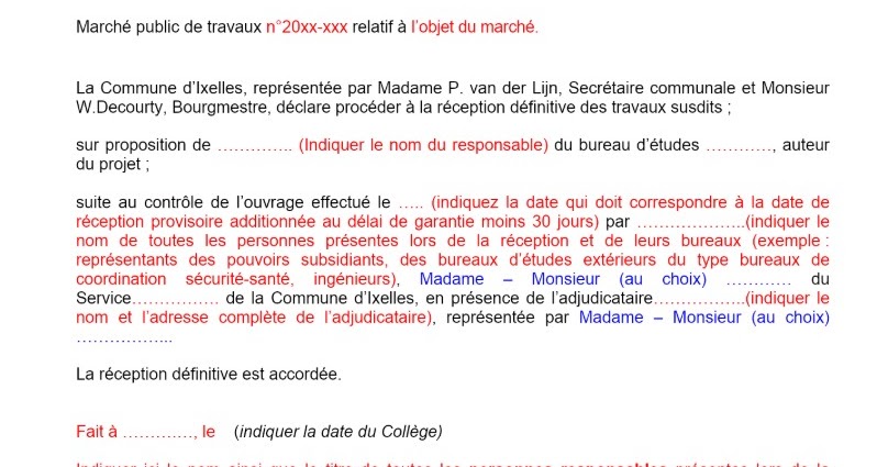 modèle pv de réception définitive des travaux word et pdf gratuit