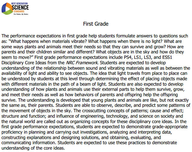United States' Next Generation Science Standards