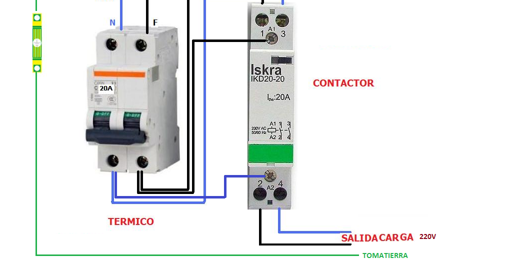Esquemas eléctricos: COMO CONECTAR CONTACTOR BIPOLAR