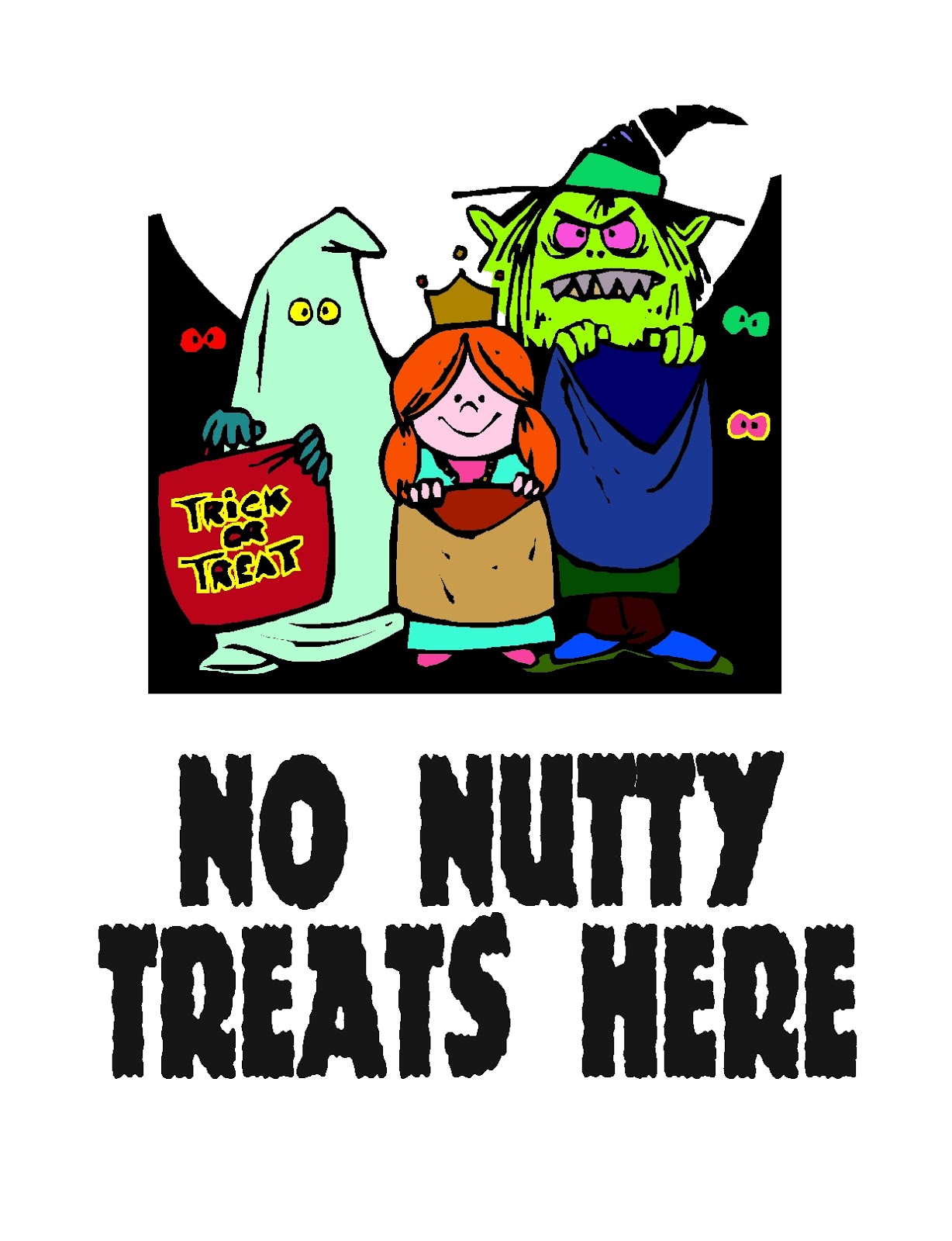 Free Posters and Signs: No Nutty Treats Here