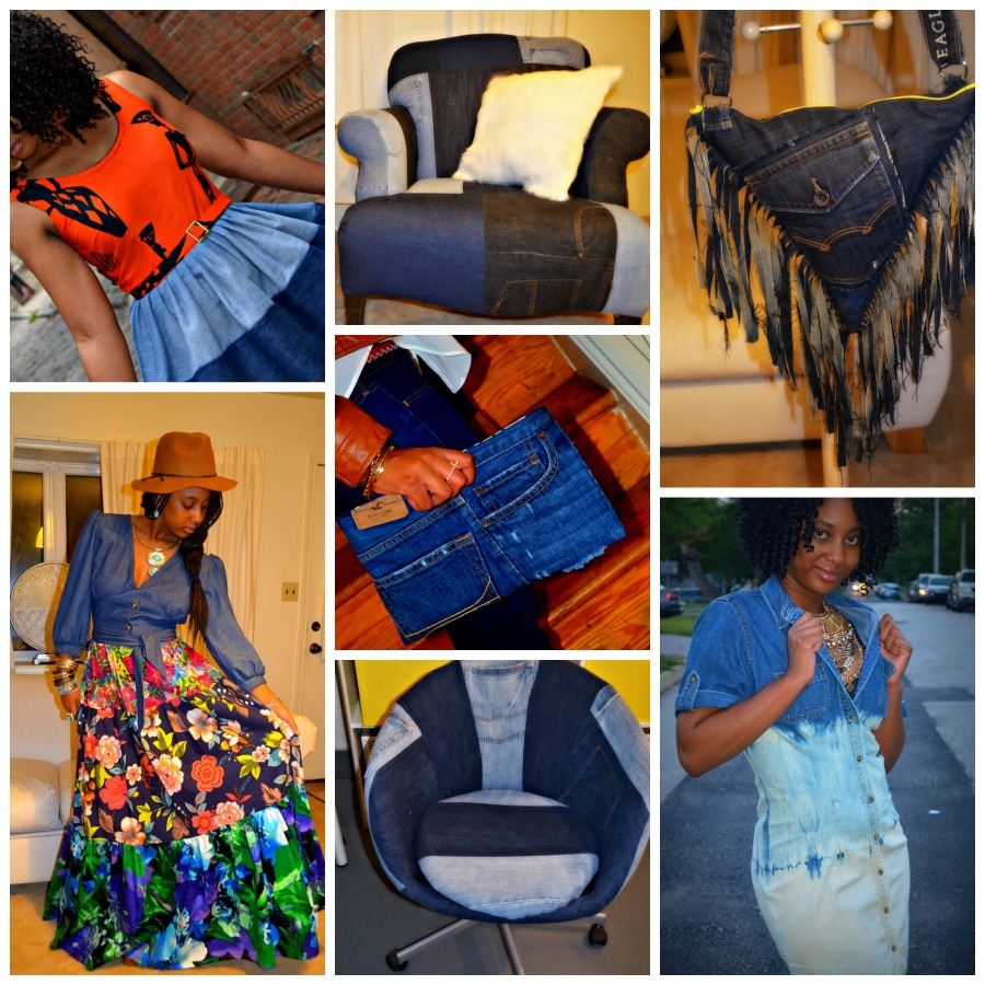 2 OF MY LATEST DENIM RE-FASHION PROJECTS! [DIY sewing] | That Black Chic