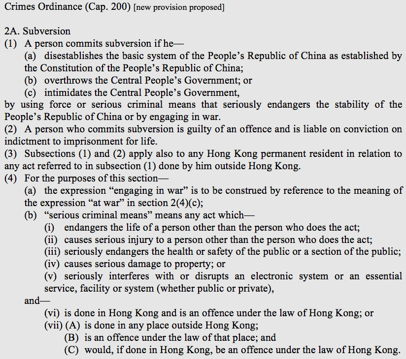 HKU Legal Scholarship Blog: Guide to Basic Law Article 23: Hong Kong's ...