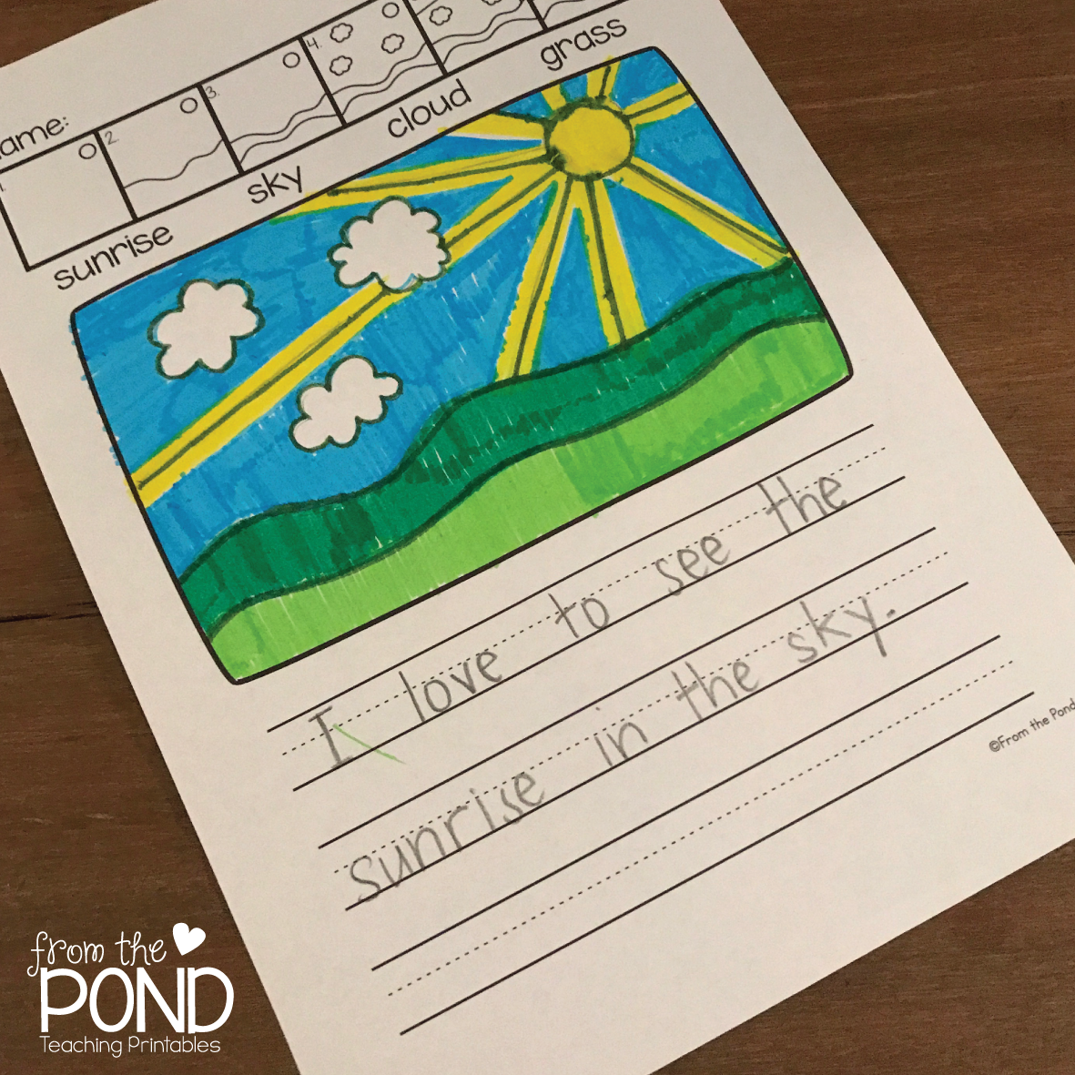 Sunrise Directed Art Freebie | From the Pond