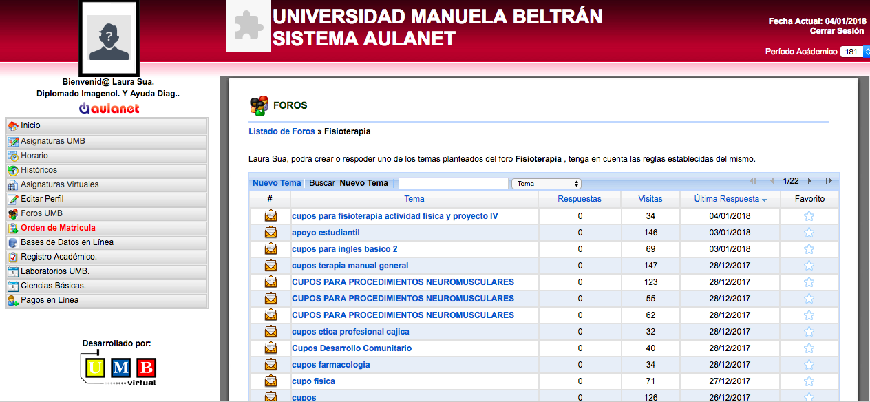 AULANET: Escenario virtual de la Universidad Manuela Beltran