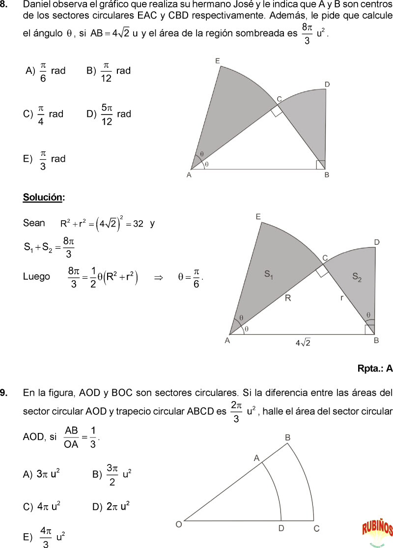SECTOR CIRCULAR EJEMPLOS Y EJERCICIOS RESUELTOS DE SECUNDARIA Y ...