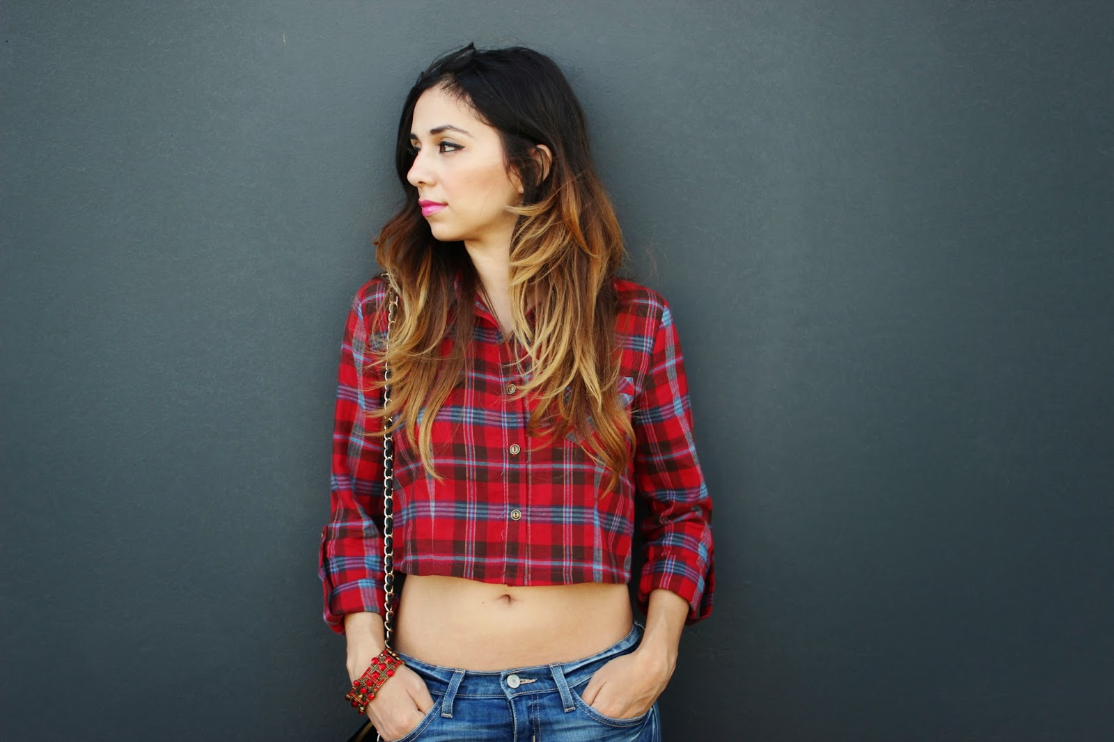 Flannel crop top and jeans!!! | Fashion by Vicky