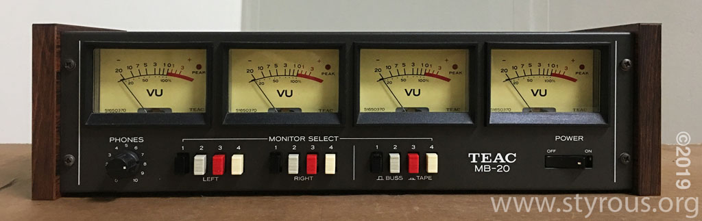 The Styrous® Viewfinder: TASCAM ~ Teac MB-20 meter bridge