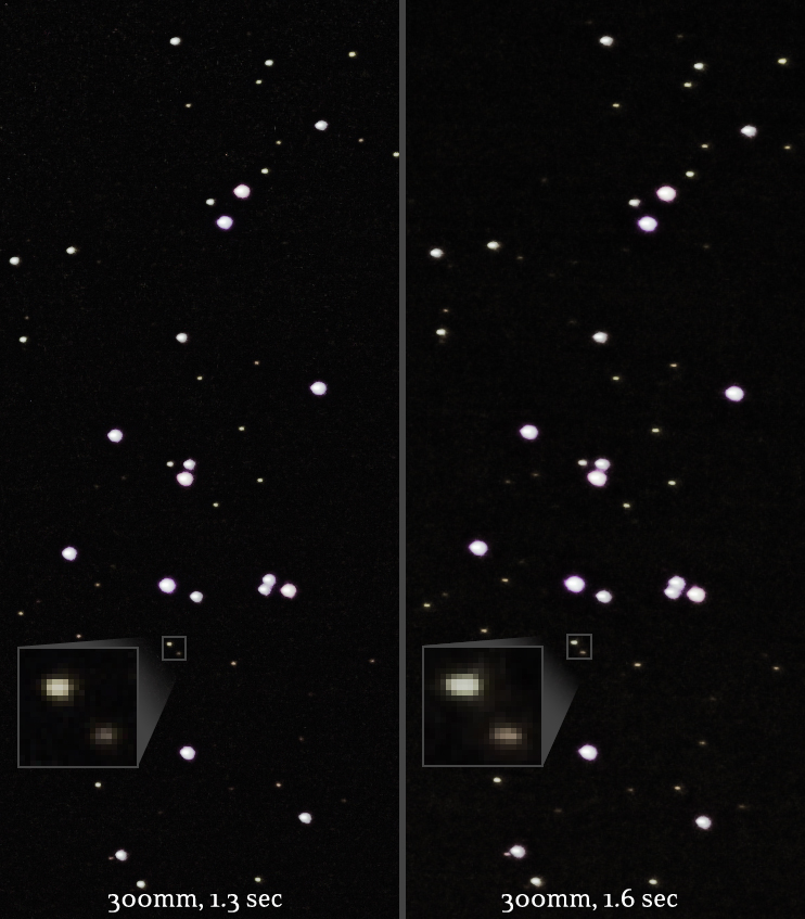 Beehive Cluster (M44) comparing 1.3 and 1.6 second exposures [Stellar ...