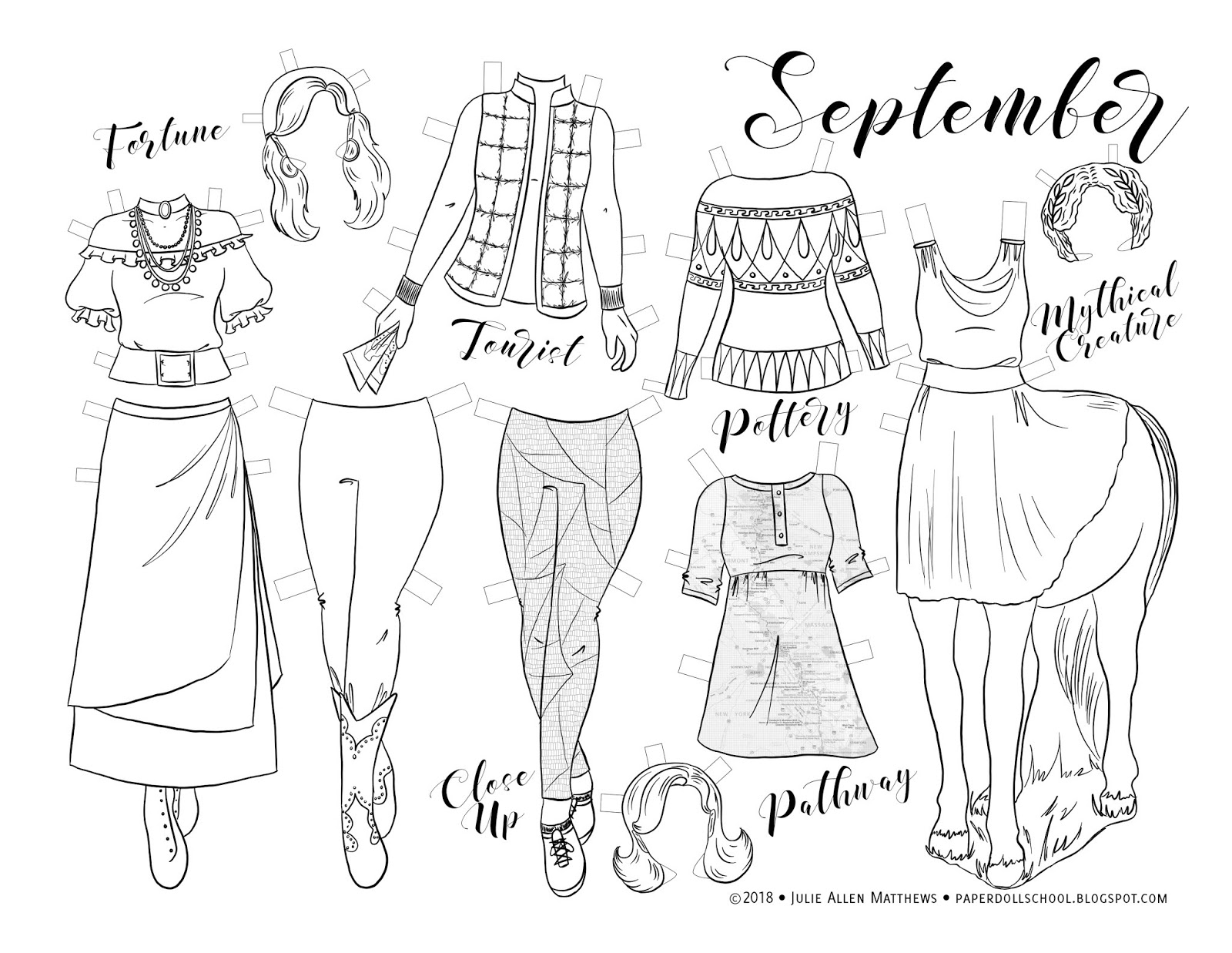 Paper Doll School: September Paper Doll - Set 3