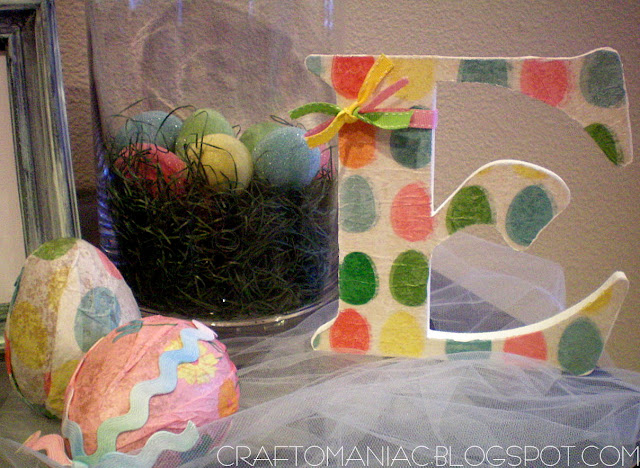 Decoupaged Easter letter "E" - 700 N COTTAGE