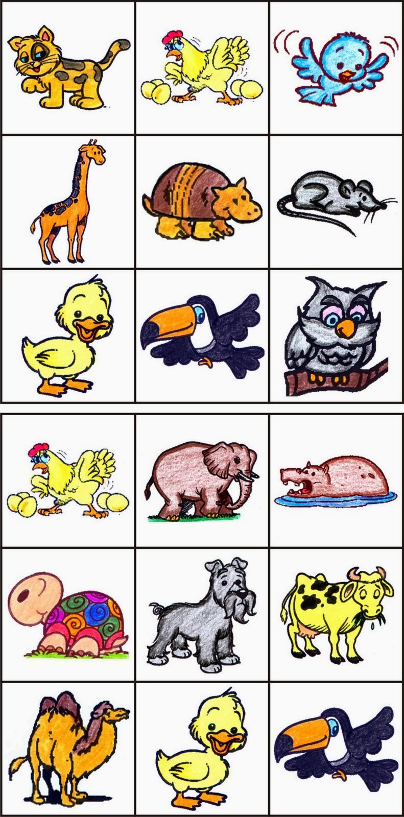 MIMOS E ENCANTOS DA EDUCAÇÃO : BINGO DOS ANIMAIS