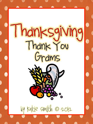 Classroom Freebies Too: Thank You Grams - Thanksgiving Letter Writing