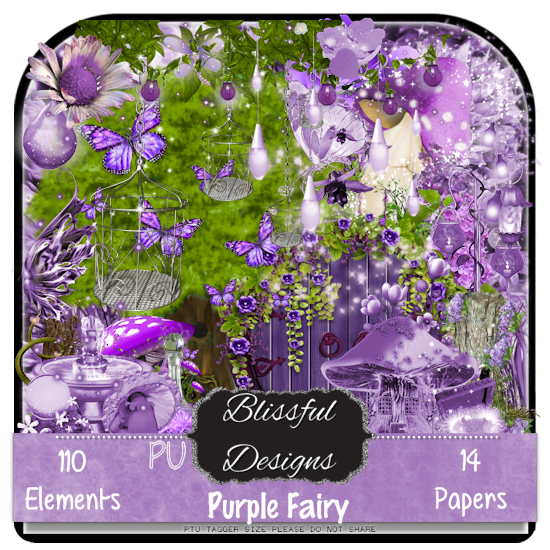 Blissful Designs: FTU Personal Use **Purple Fairy** Clusters
