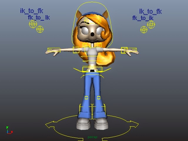 Cartoon girl Rig | free maya rigs