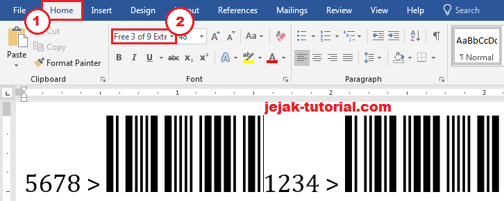 Cara Membuat Barcode di MS Word - Jejak Tutorial