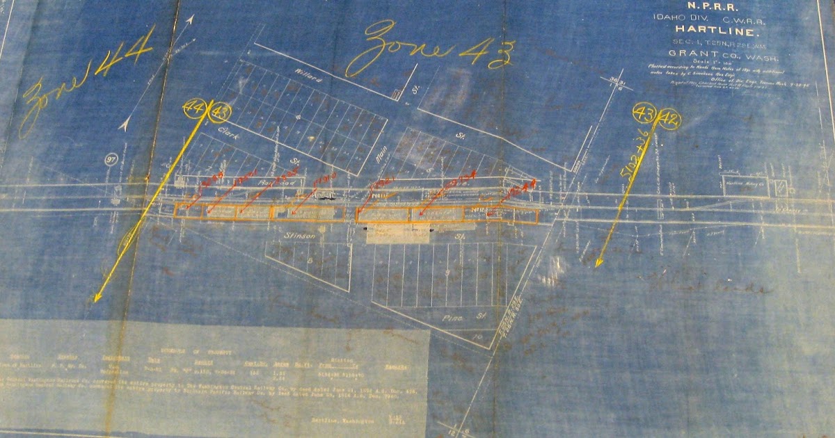 Big Bend Railroad History: NP ROW Map--Hartline