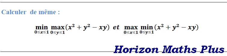 Exercice sur min et max