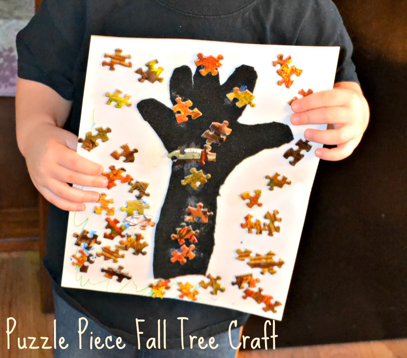 Puzzle Piece Fall Tree Craft - Building Our Story