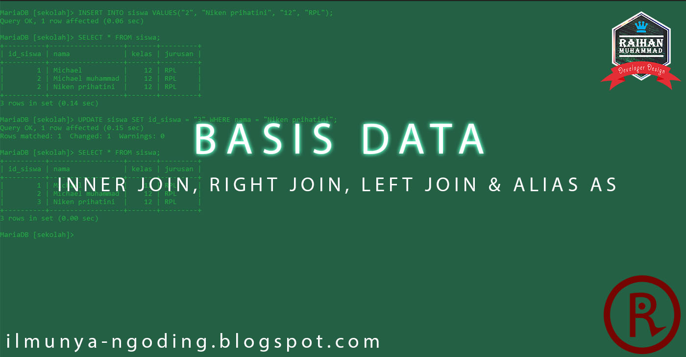 Belajar Basis Data Menggunakan Relasi INNER JOIN, RIGHT JOIN, LEFT JOIN ...