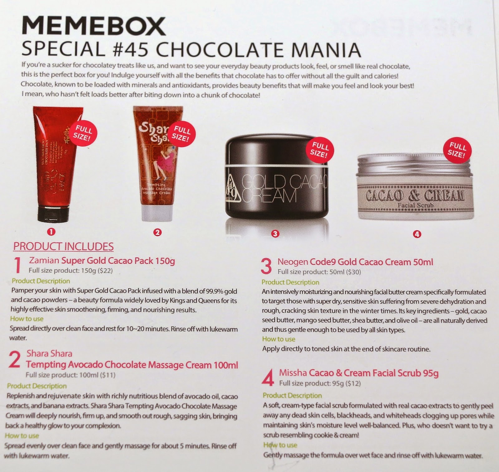 Evolution of a Foodie: Memebox #45 Chocolate Mania Review
