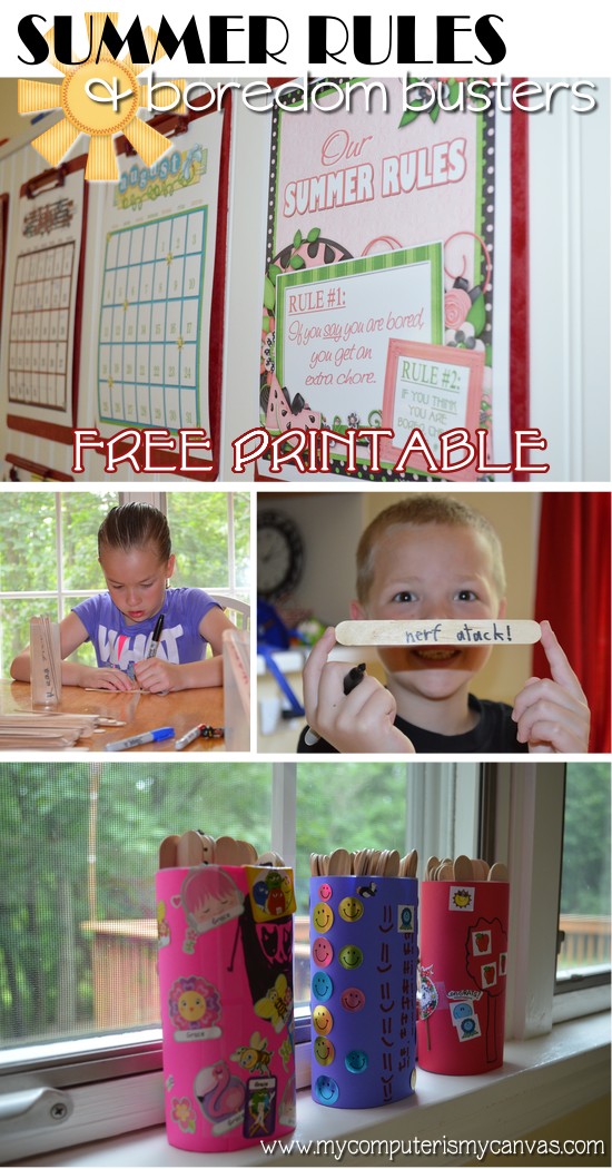 {FREEBIE} Summer Rules & Boredom Busters - My Computer is My Canvas