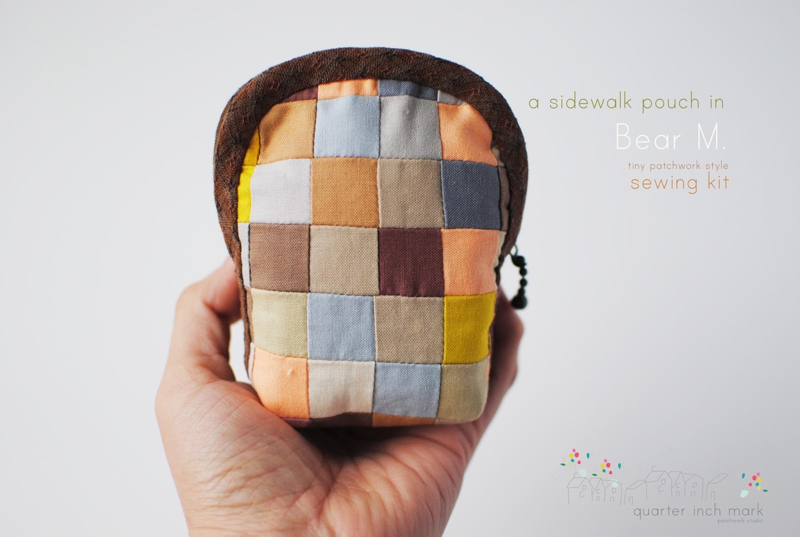 1/4" mark: A Sidewalk Pouch Sewing Pattern+ Sewing Kits