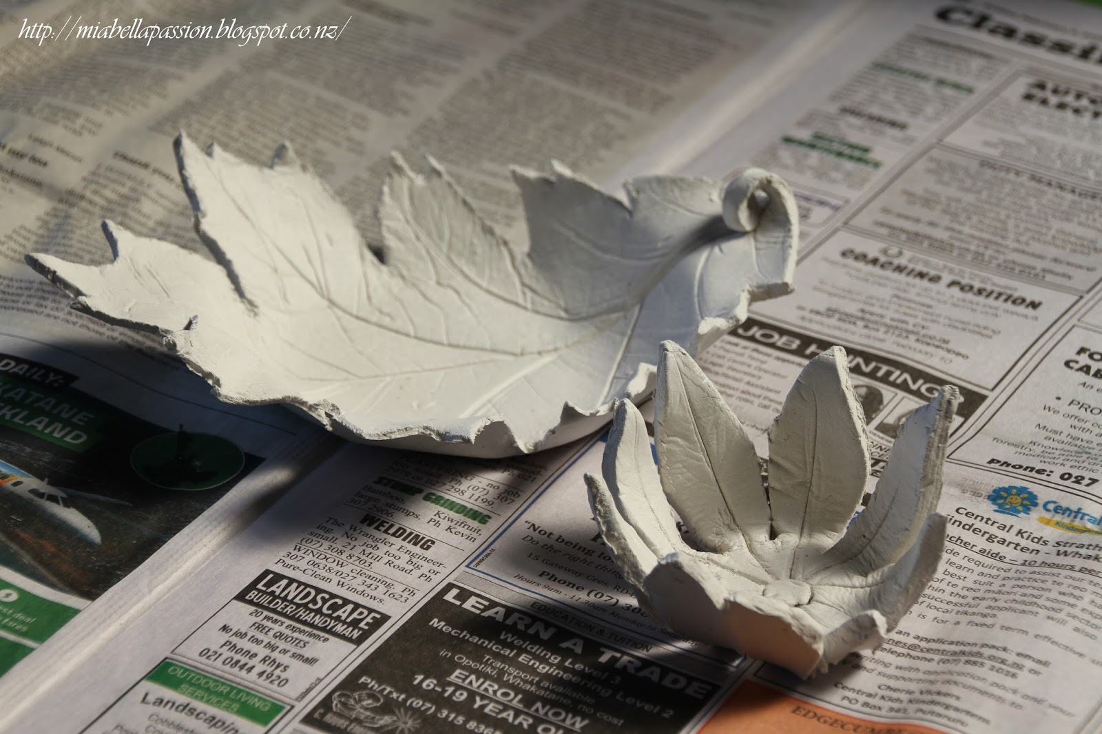 Handcrafted Air Dry Clay Leaf Bowls...