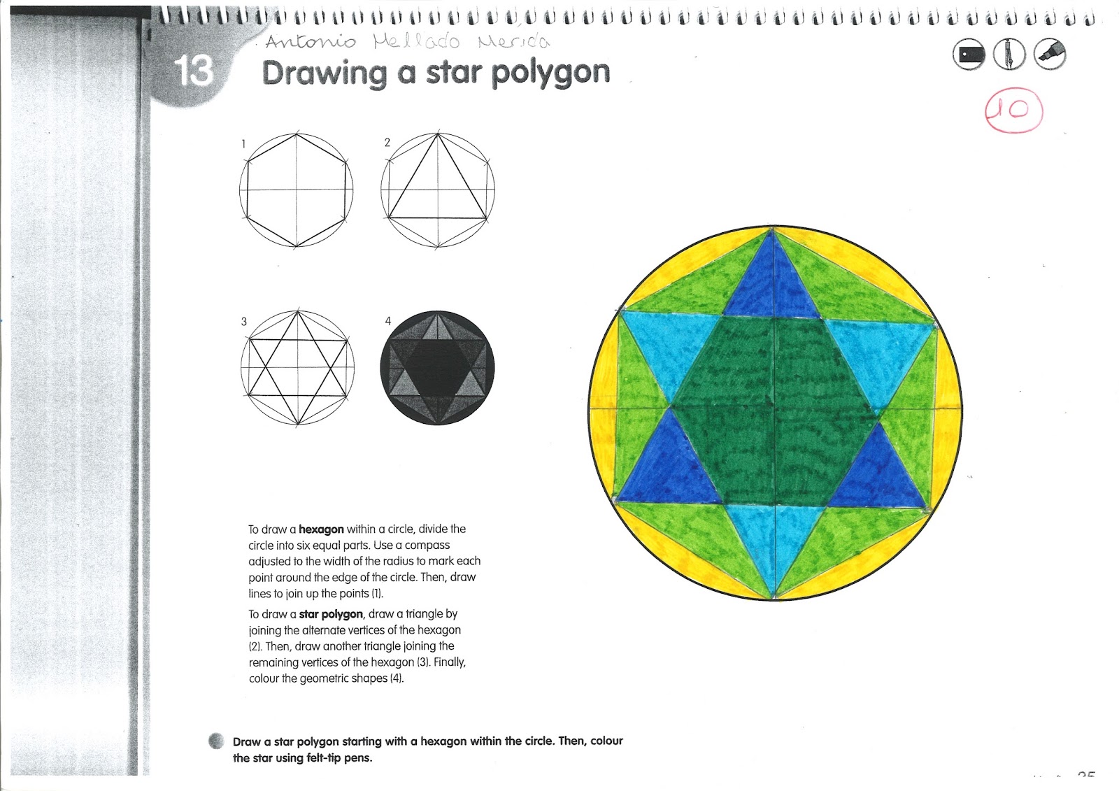 El cuaderno del maestro: Drawing a star polygon