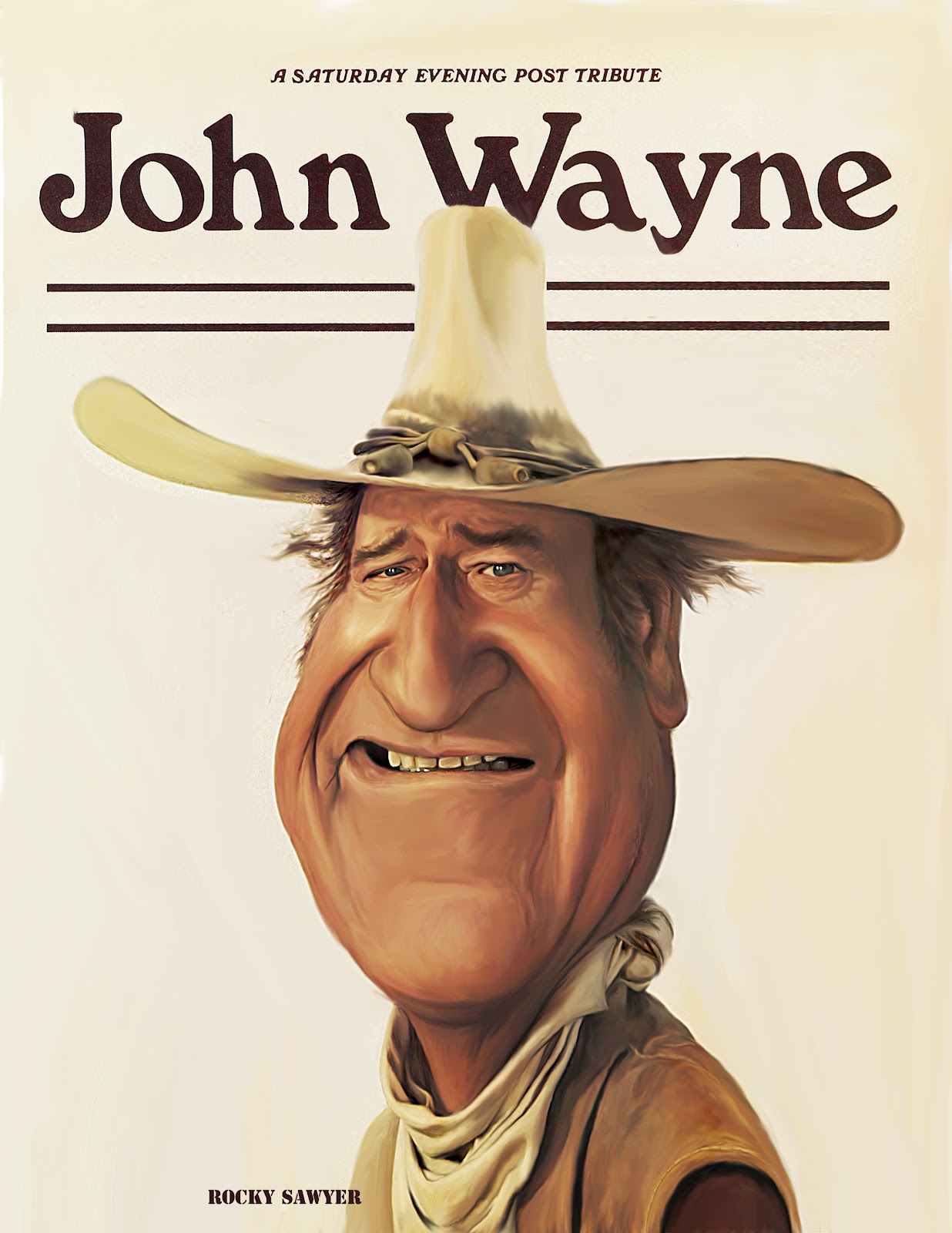 Sawyer Illustration Inc. caricature and cartoon art studio: John Wayne