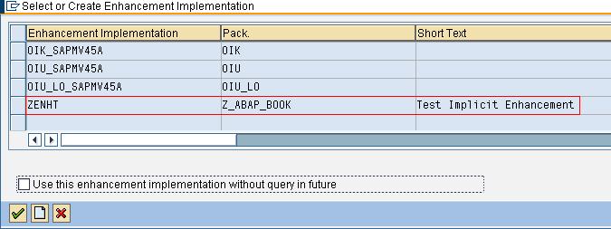 SAP ABAP 4 Tutorial: User Exit - Implicit Enhancement