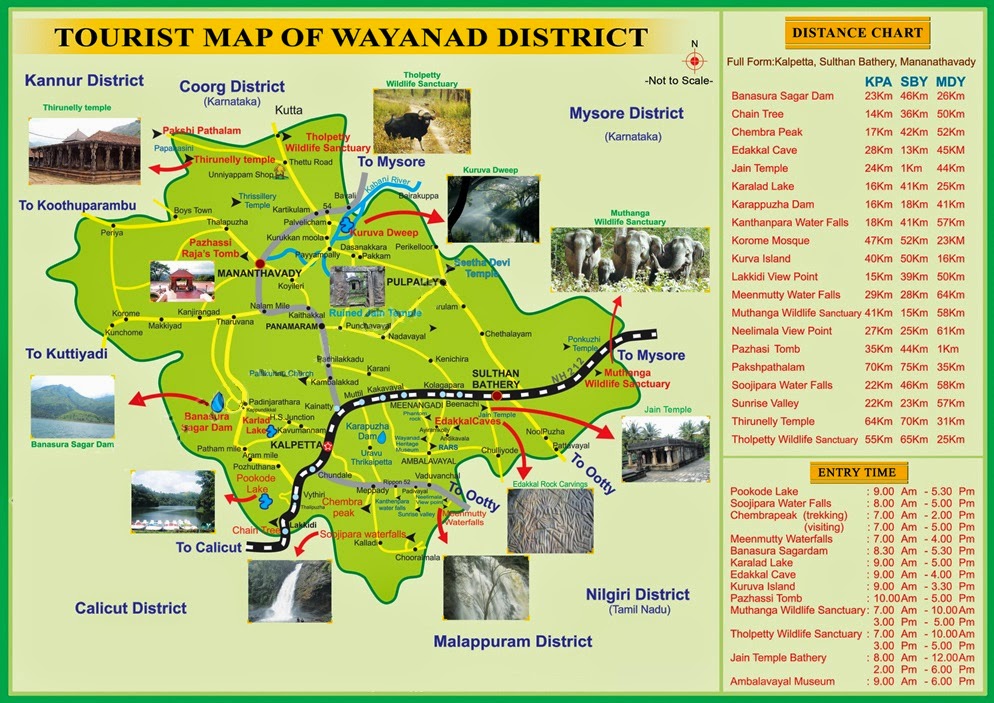 Travel Through Kerala: Wayanad: Tourism Map