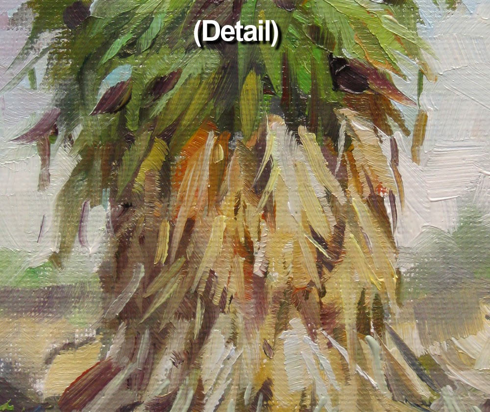 TOM BROWN FINE ART: PALM TREE GROWING WILD, 5x7 INCH PLEIN AIR OIL ...