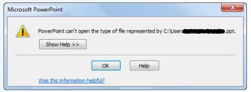MS PowerPoint – How to fix the error "PowerPoint can’t open of file"