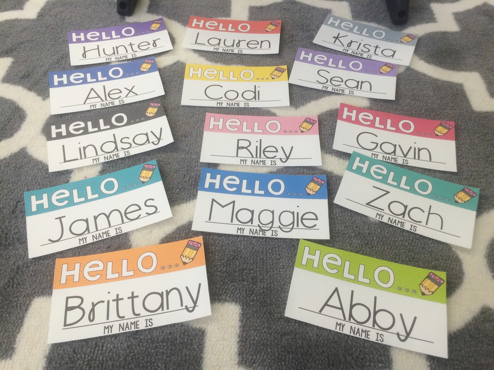 Name Tags for Student Chairs | Falling into First