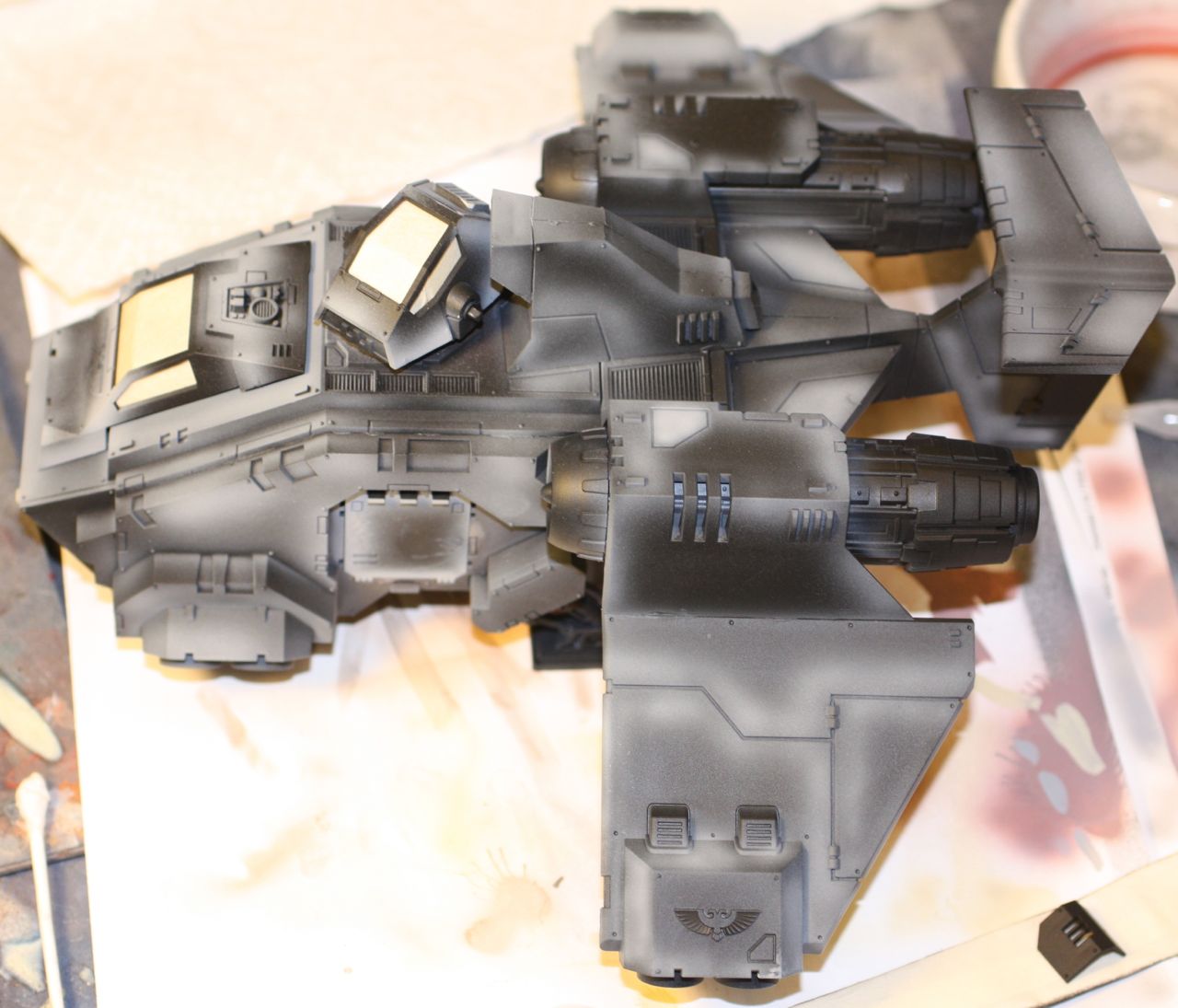 40k Hobby Blog: Pre-Shading A Stormraven