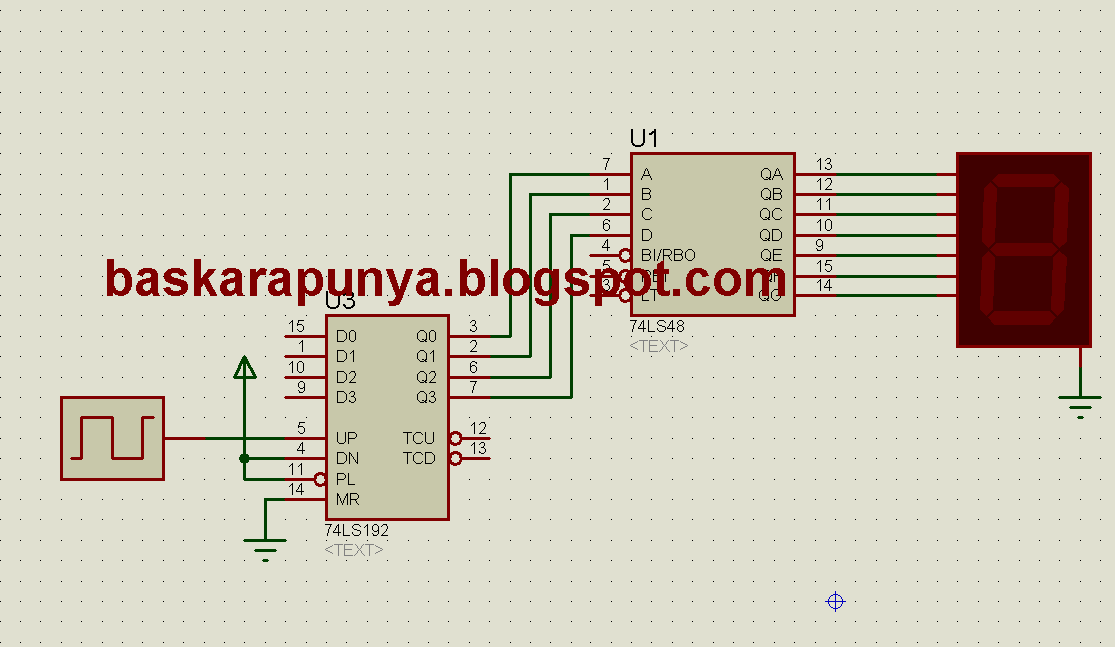 Baskara Blog: Rangkaian Counter Dengan IC 74192