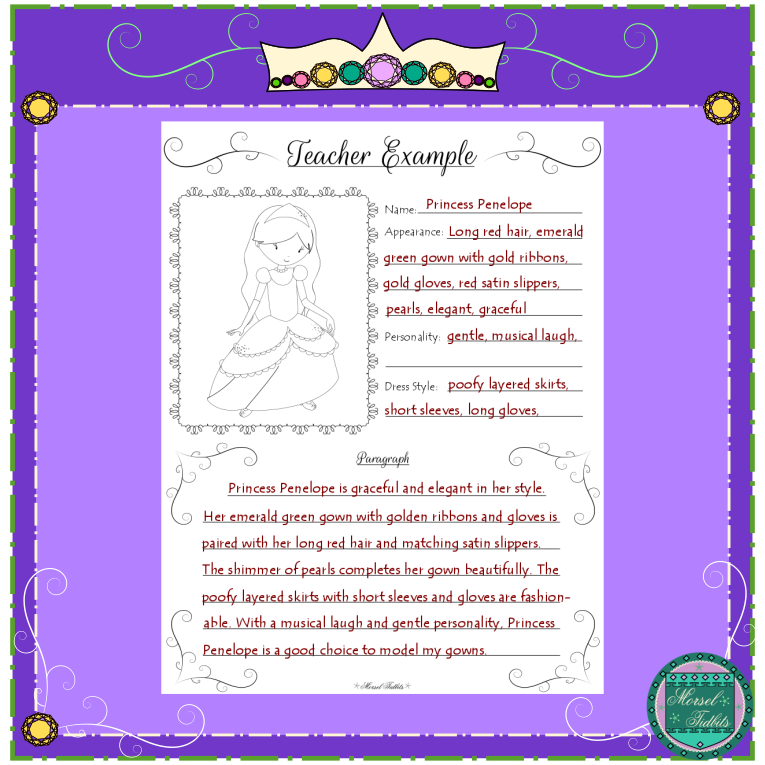 Morsel Tidbits: Princess Profiles: Creative Writing- Essay Style