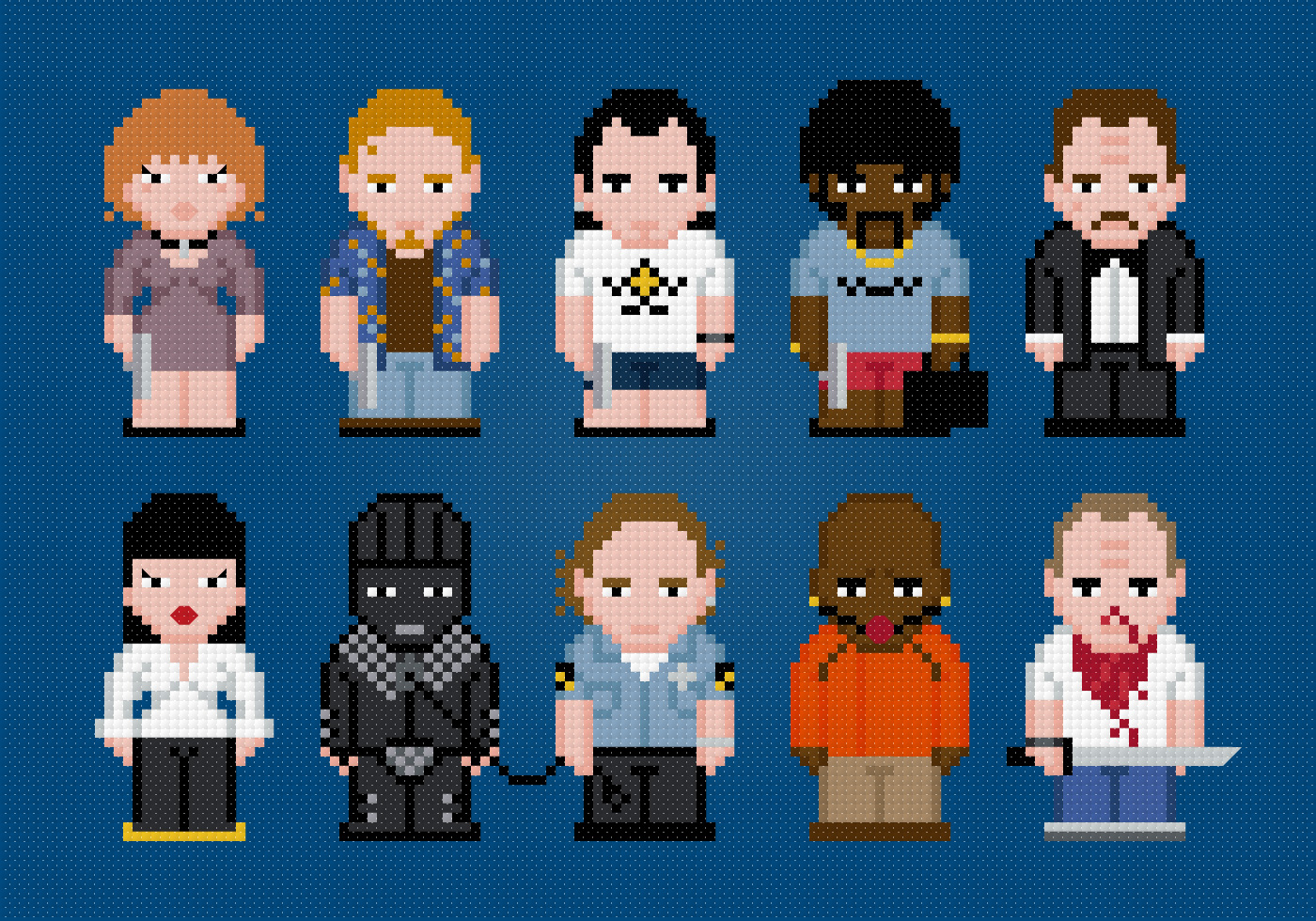 Anna Vozika's Blog: Pulp Fiction Characters Cross Stitch PDF Pattern ...