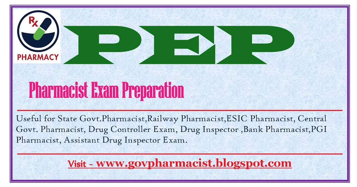 PHARMACIST EXAM PREPARATION: ESIC 2016 - Question paper of PHARMACIST ...