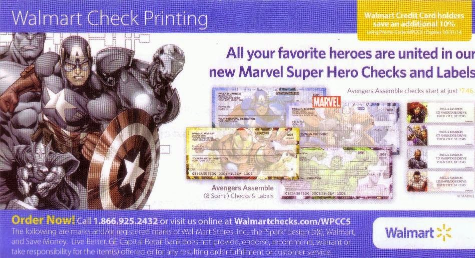 Moongem Comics: New Marvel Super Hero Checks and Labels at Walmart Flyer