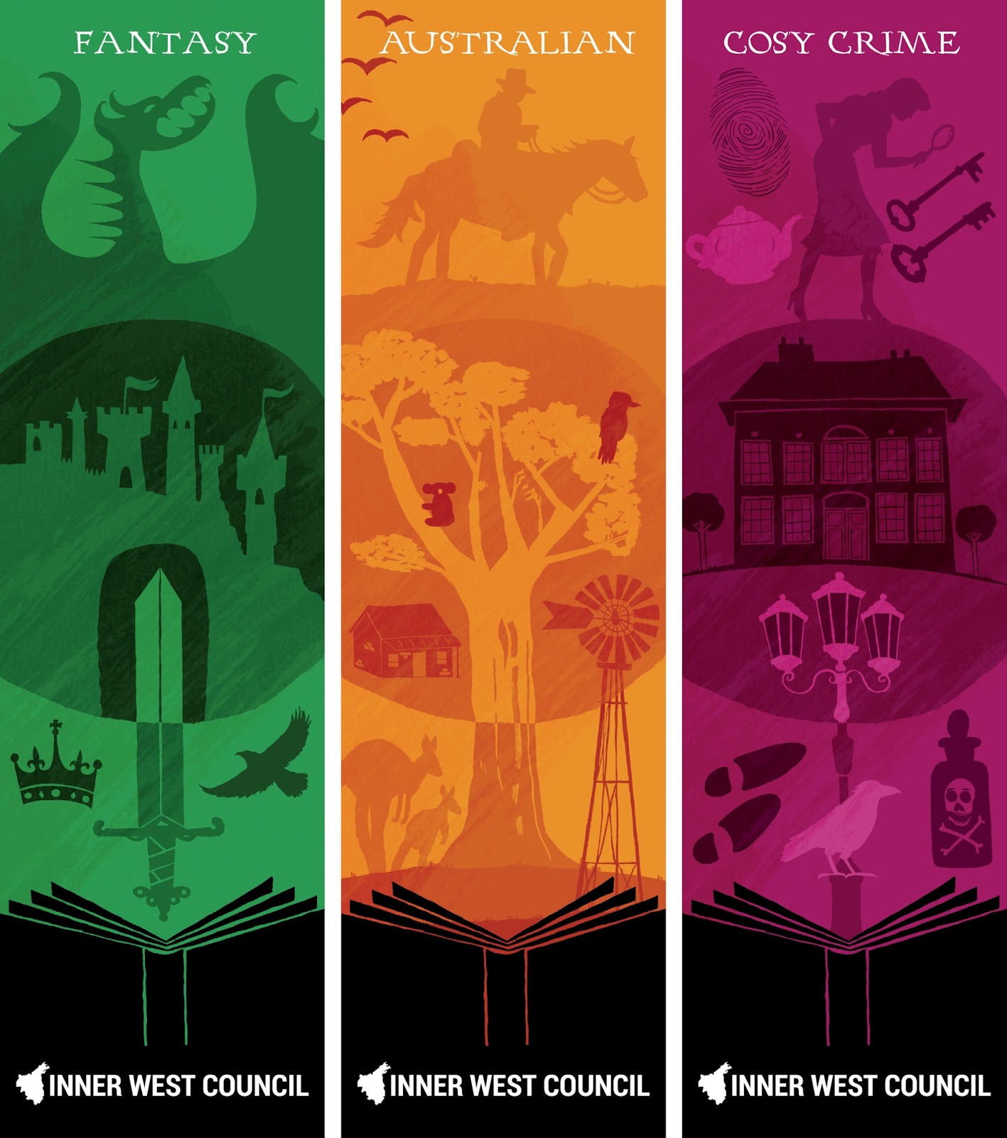 Genre Bookmarks for my local library | John D-C Illustration and ...
