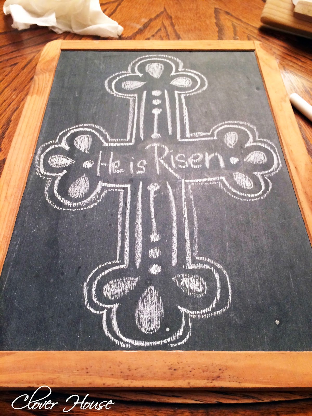 Clover House: Easter Cross Chalkboard Art
